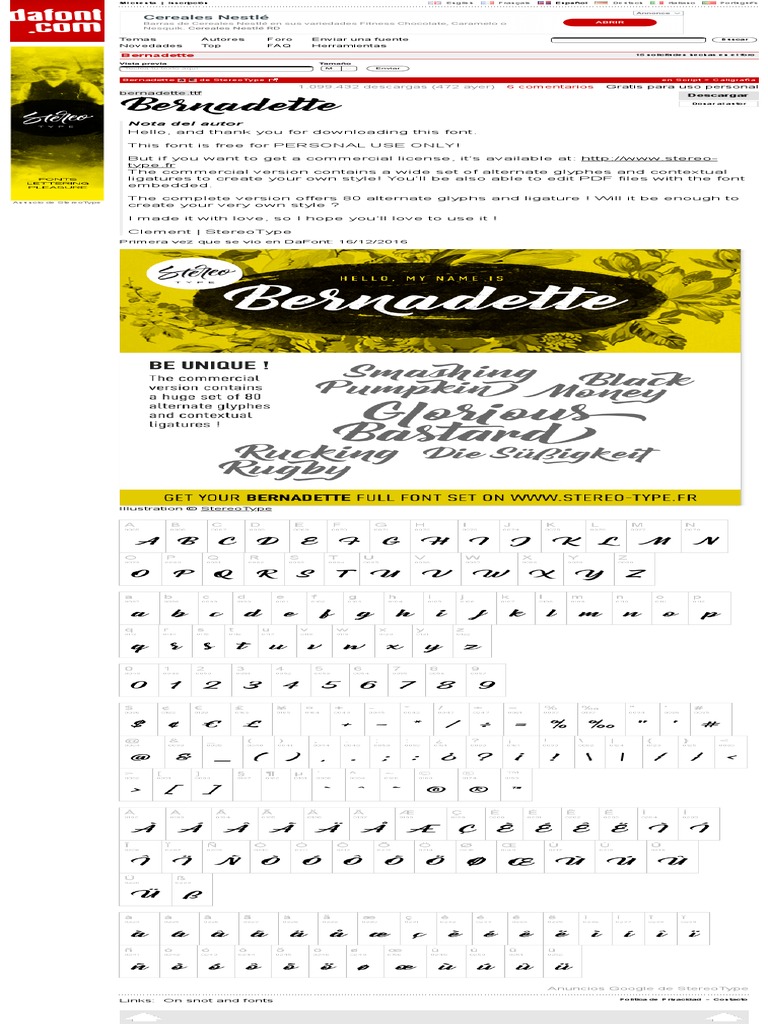 Bernadette PDF | PDF | Digital Typography | Encodings