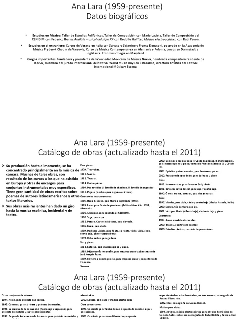 Ana Lara | PDF | Música de cámara | Orquestas