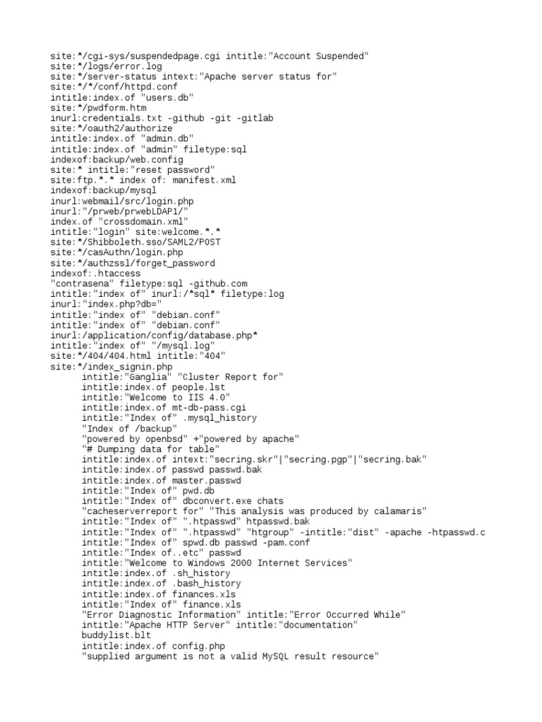 Expdb Dork | PDF | Postgre Sql | My Sql