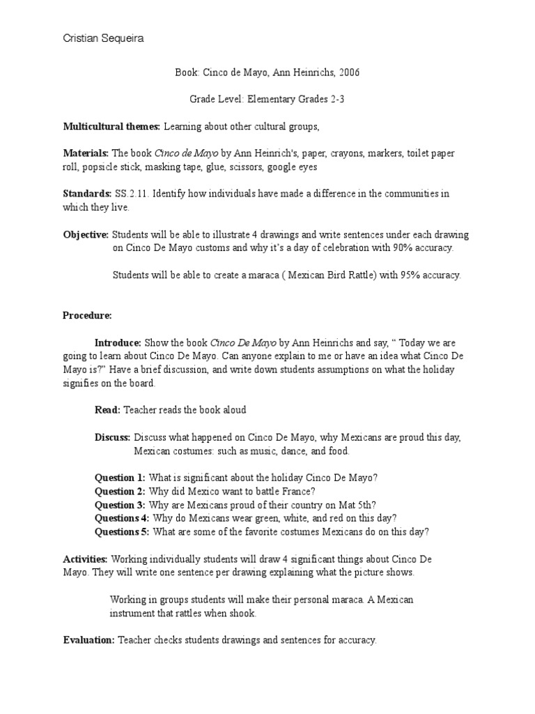 Lesson Plan Edu 280 PDF | PDF