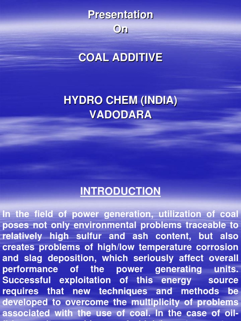Coal Additive Presentation | PDF | Combustion | Coal