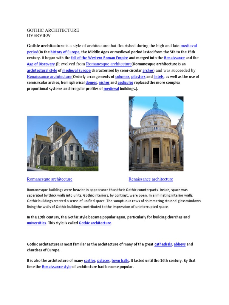 Gothic Architecture Is A Style of Architecture That Flourished During ...