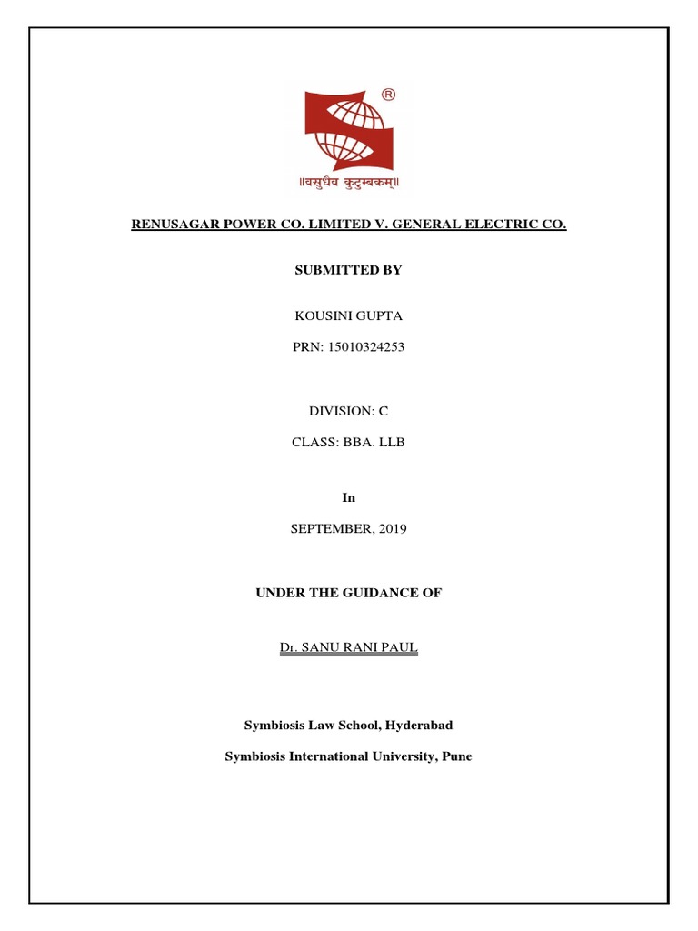 Renusagar Power Co. Limited v. General Electric Co. arbitration case ...