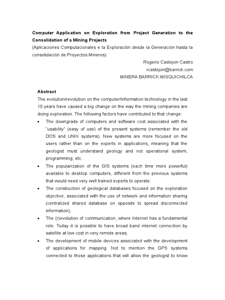 Computer Application On Exploration From Project Generation To The ...