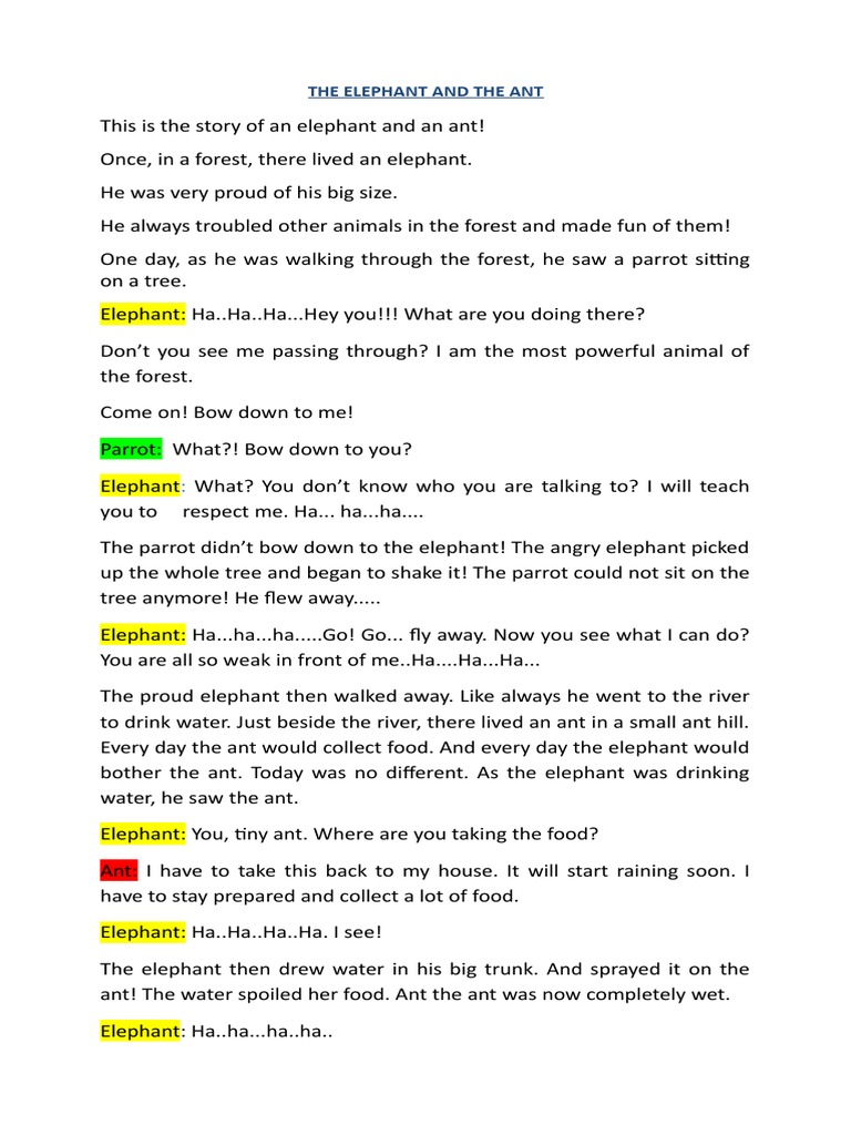 The Elephant and The Ant | PDF | Poetry