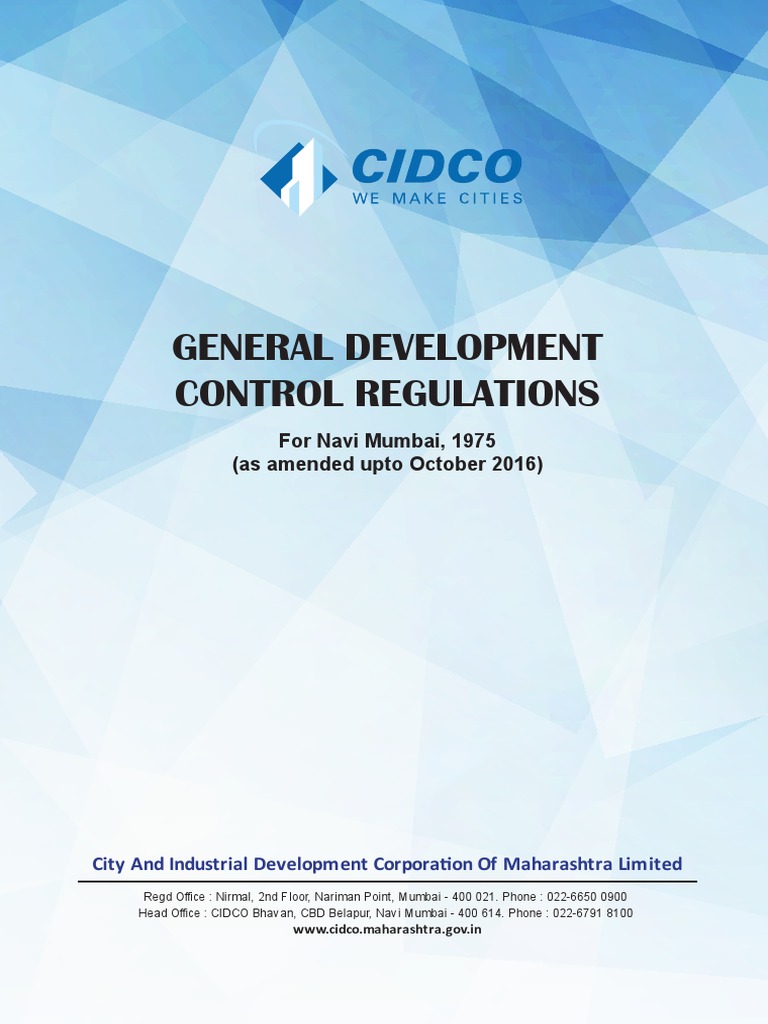 CIDCO General Development Regulations | PDF | Basement | Architect