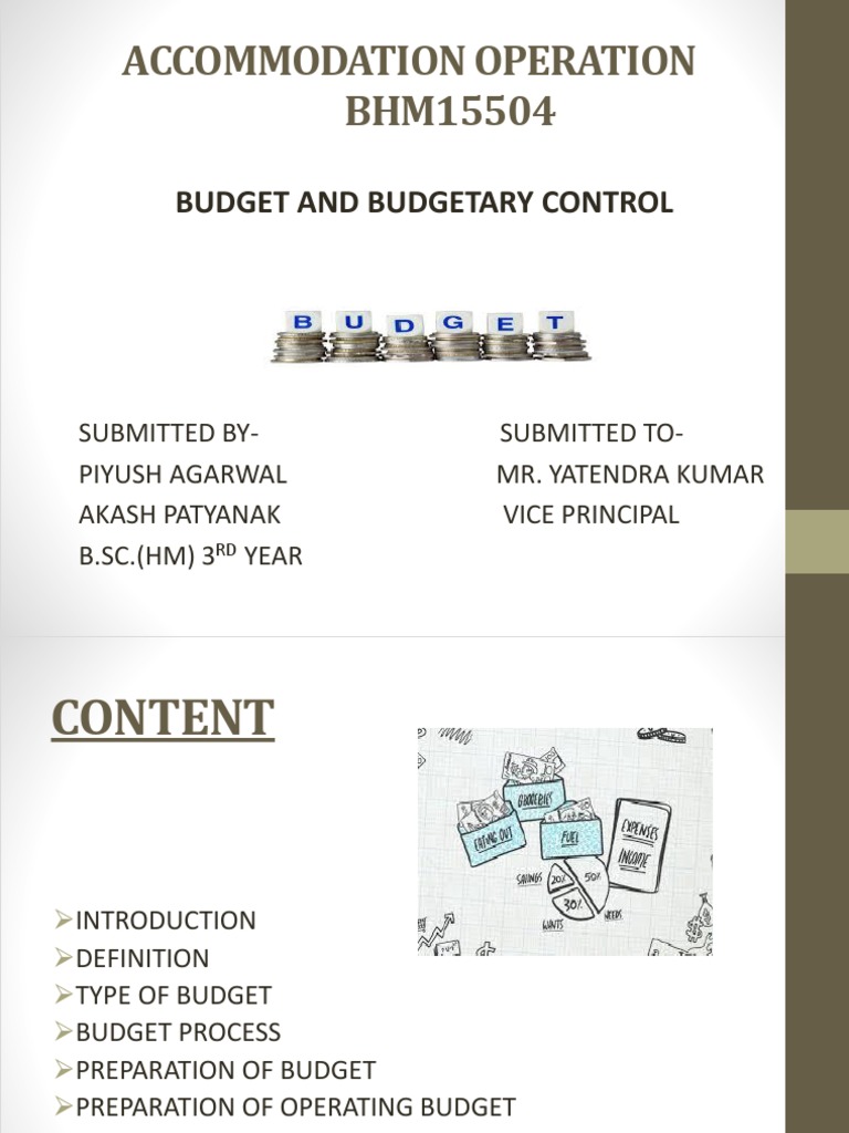 Accommodation Operation | PDF | Budget | Inventory