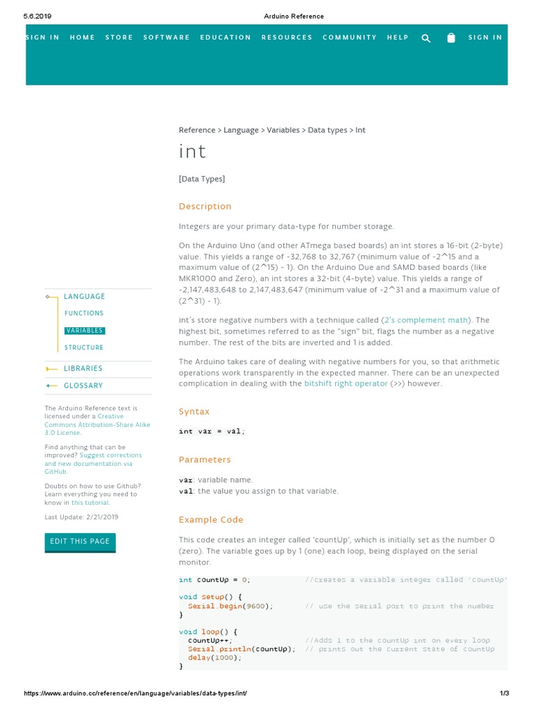 Internet Arduino Integer Pdf Integer Computer Science