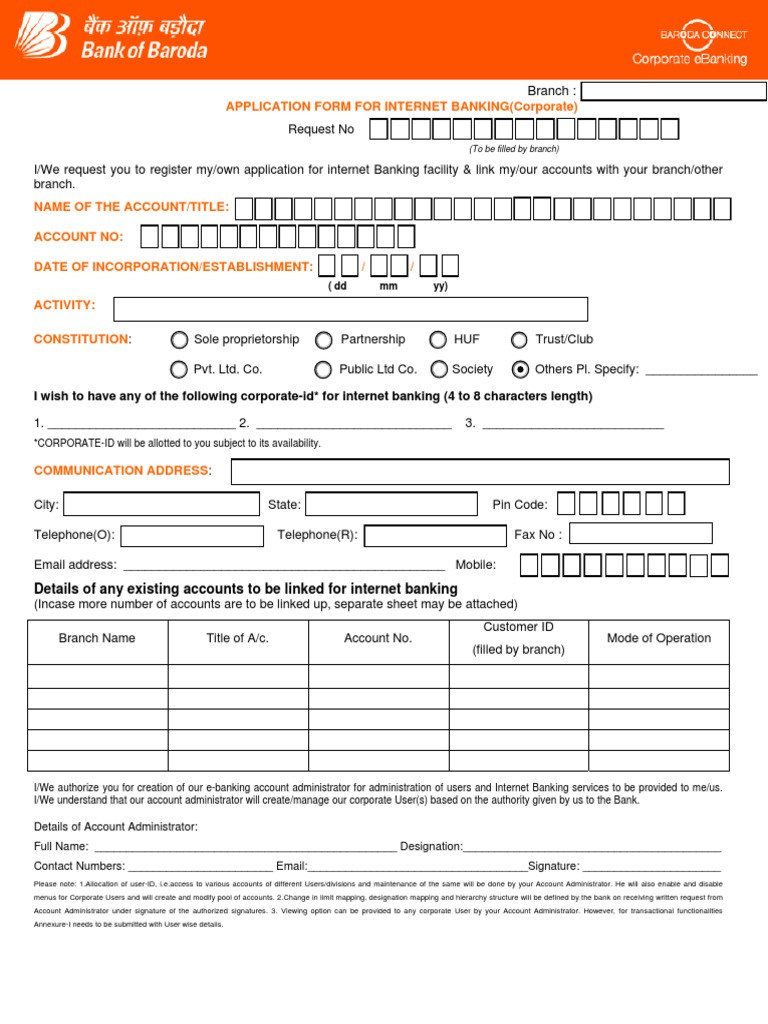 Corporate NetBanking Form | PDF | Online Banking | Banks & Banking