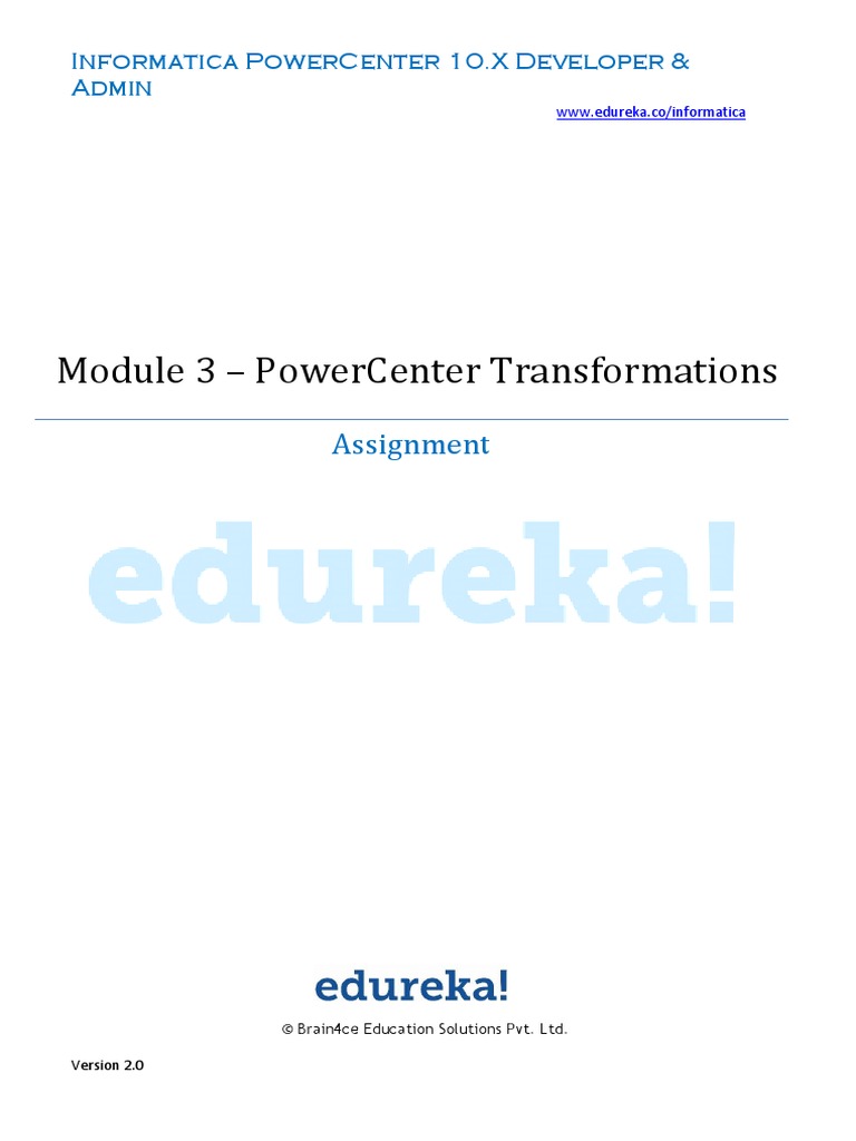 Module 3 - Powercenter Transformations: Assignment | PDF | Computer ...
