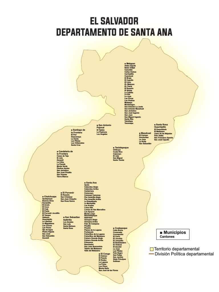 Mapa de Municipios de Santa Ana, El Salvador | PDF