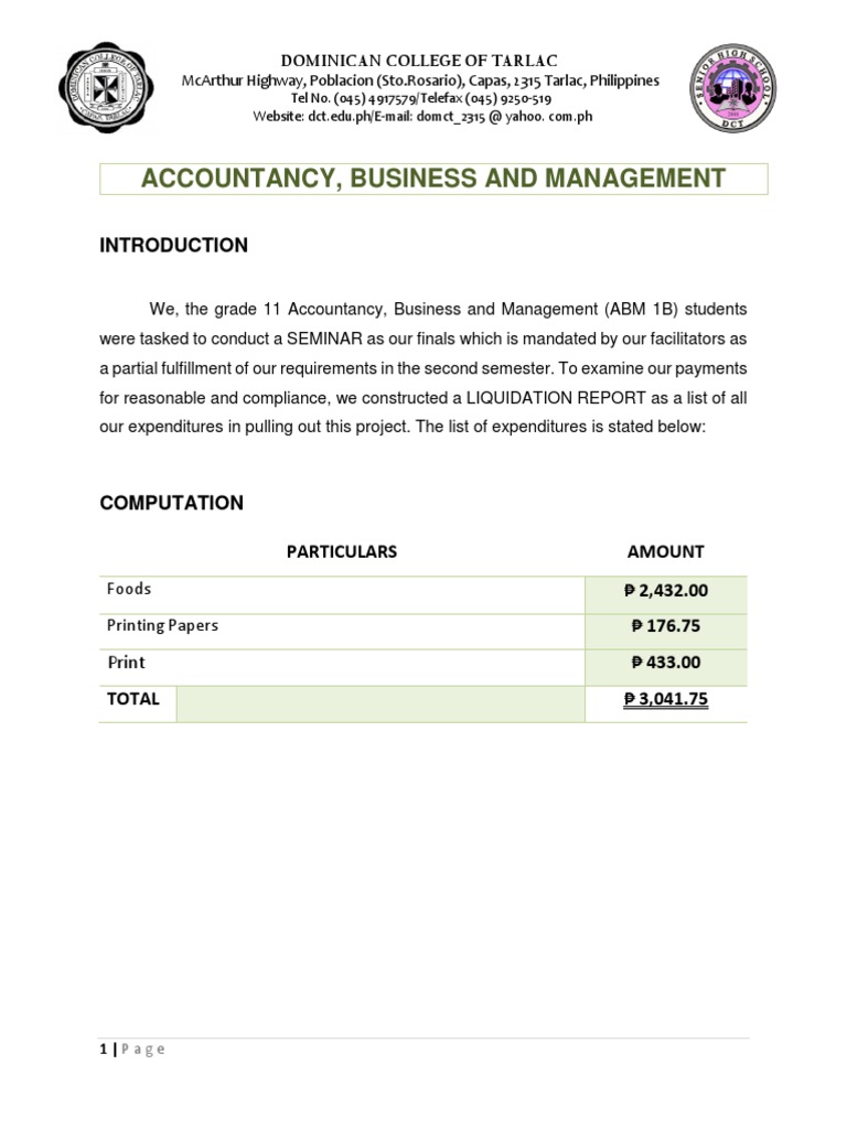 Liquidation Report (Seminar) | PDF | Business