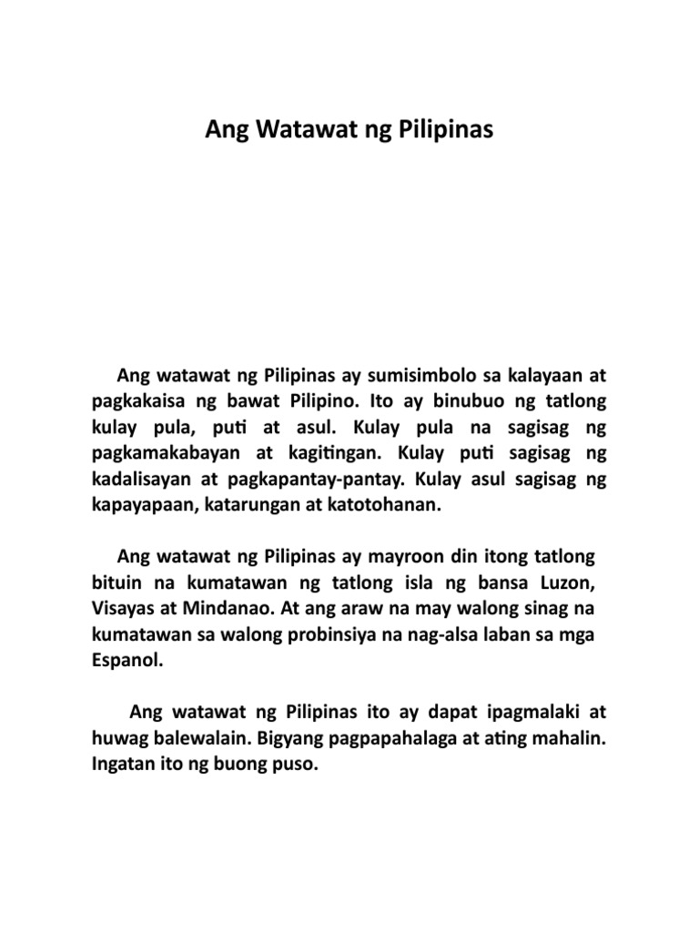 Ang Watawat NG Pilipinas | PDF