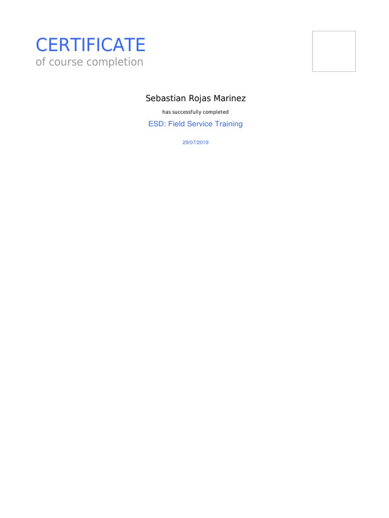ESD Field Service Training Certificate | PDF