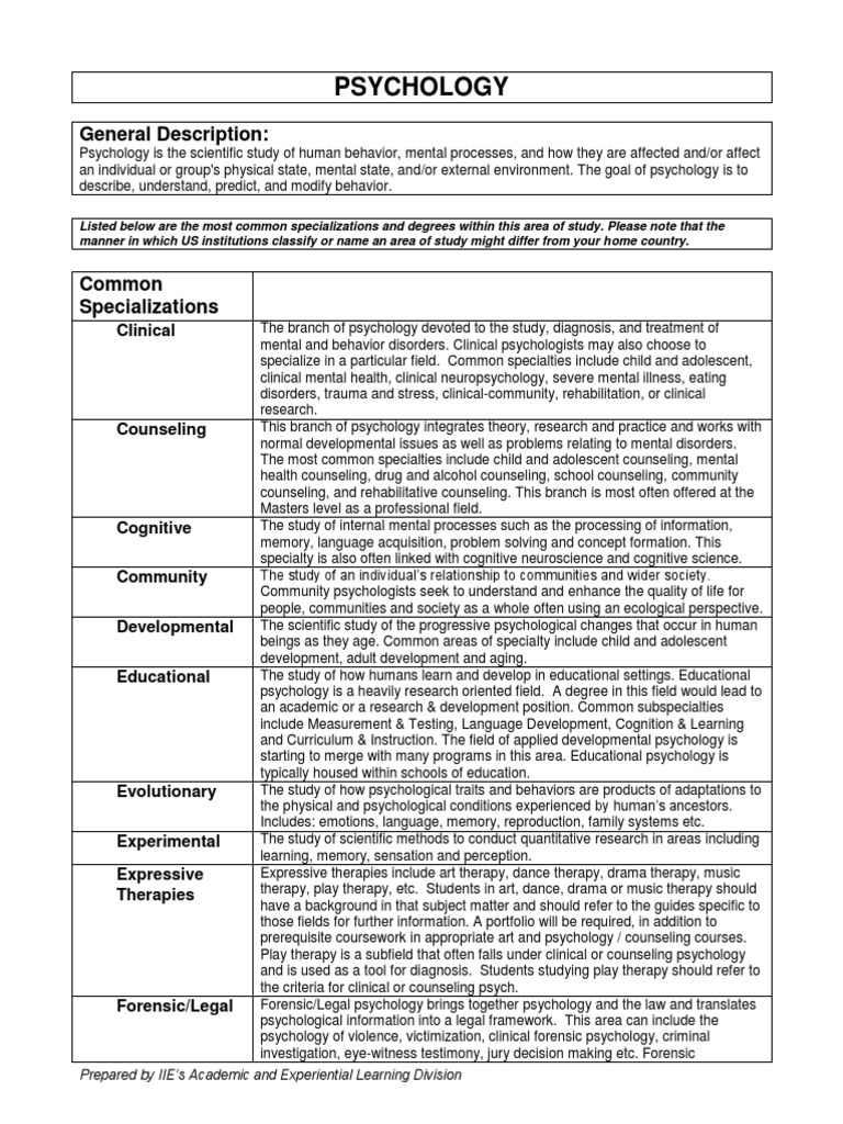 Psychology: General Description | PDF | Clinical Psychology | Psychology