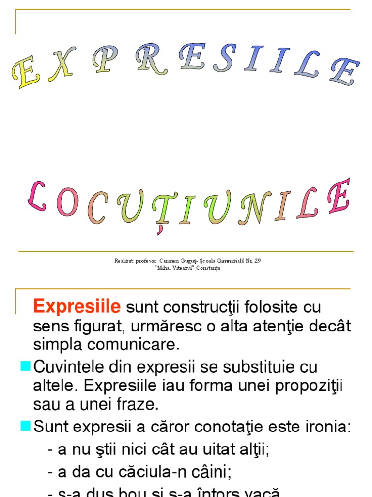 815-Expresii, Locutiuni Si Personificari | PDF