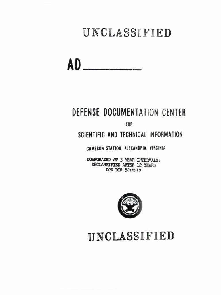 Unclassified: Defense Documentation Center | Download Free PDF ...