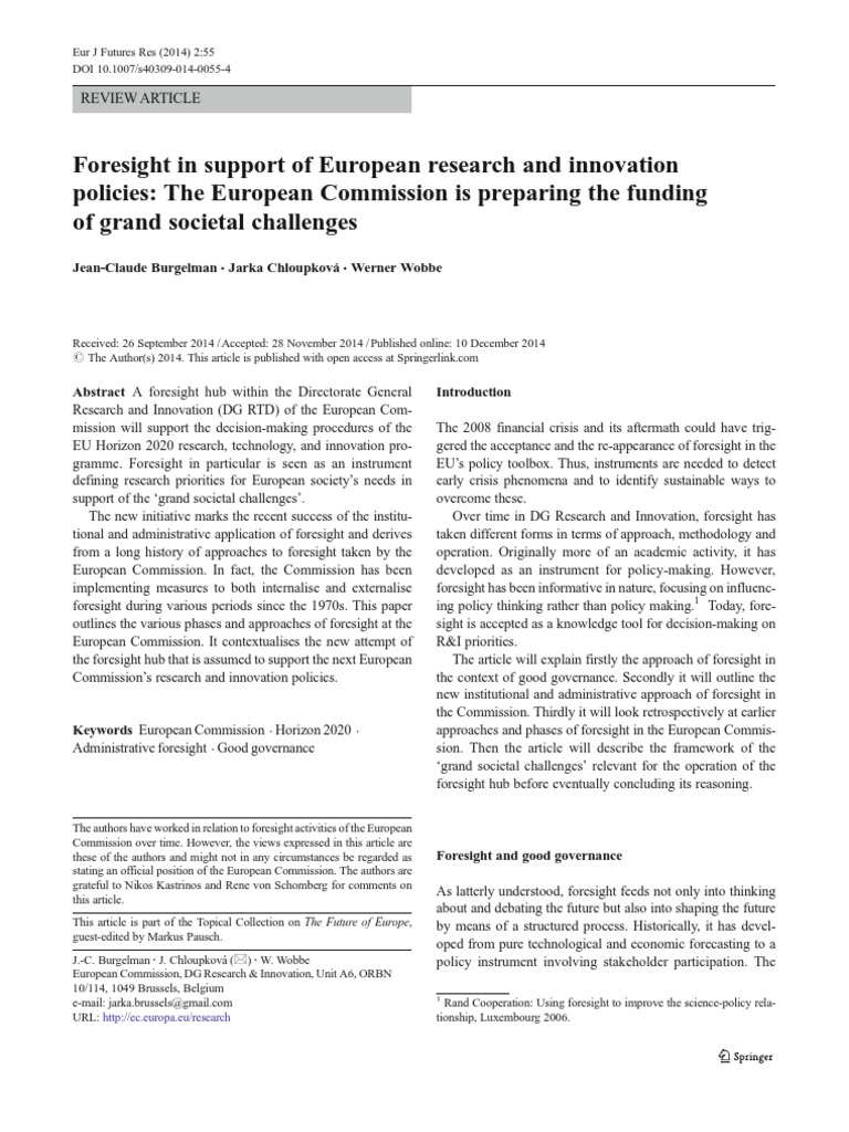 Foresight in Support of European Regions | PDF | Sustainability ...