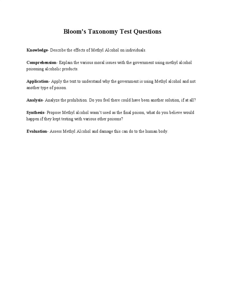 Blooms Taxonomy | PDF