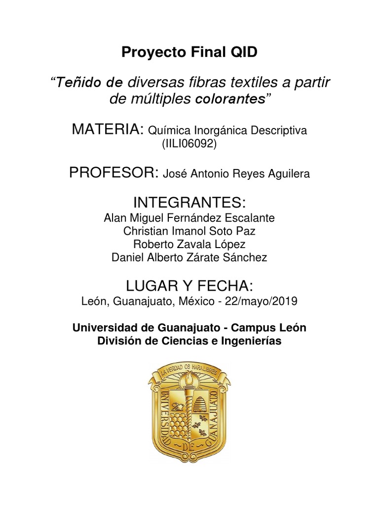Teñido De Diversas Fibras Textiles A Partir De Múltiples Colorantes