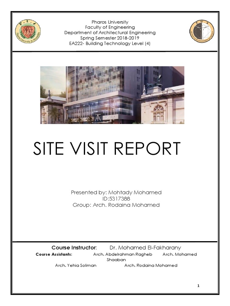 SITE VISIT REPORT - Alexa Tower Project | PDF | Wall | Concrete