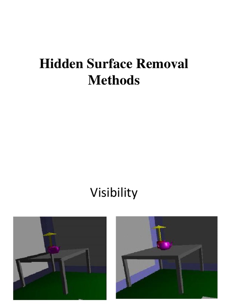 Unit II Hidden Surface Removal Methods | PDF | Computer Graphics ...