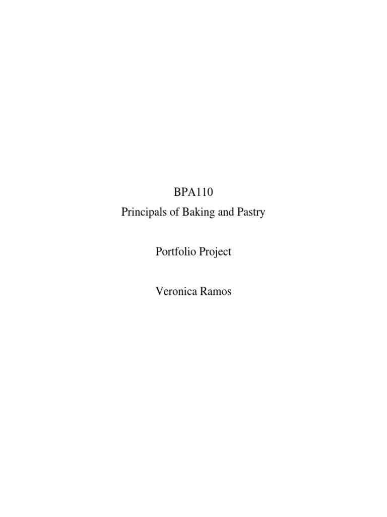 Baking and Pastry Techniques Portfolio | PDF | Custard | Desserts