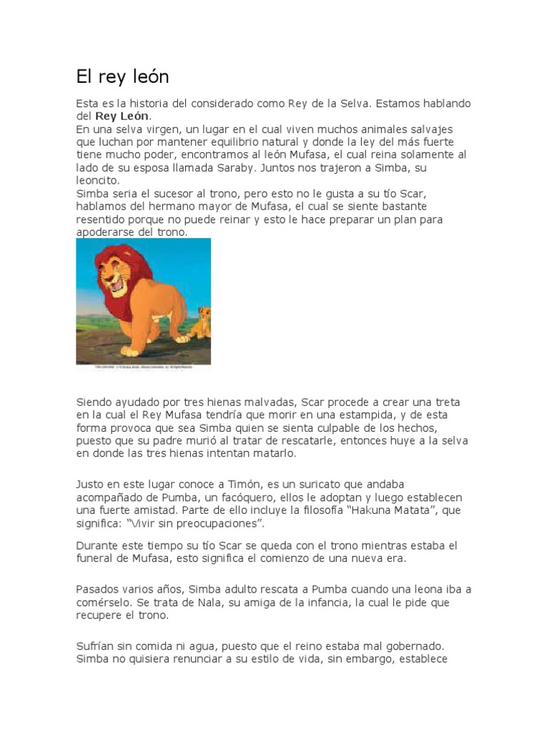 El Rey León | PDF | Clásicos