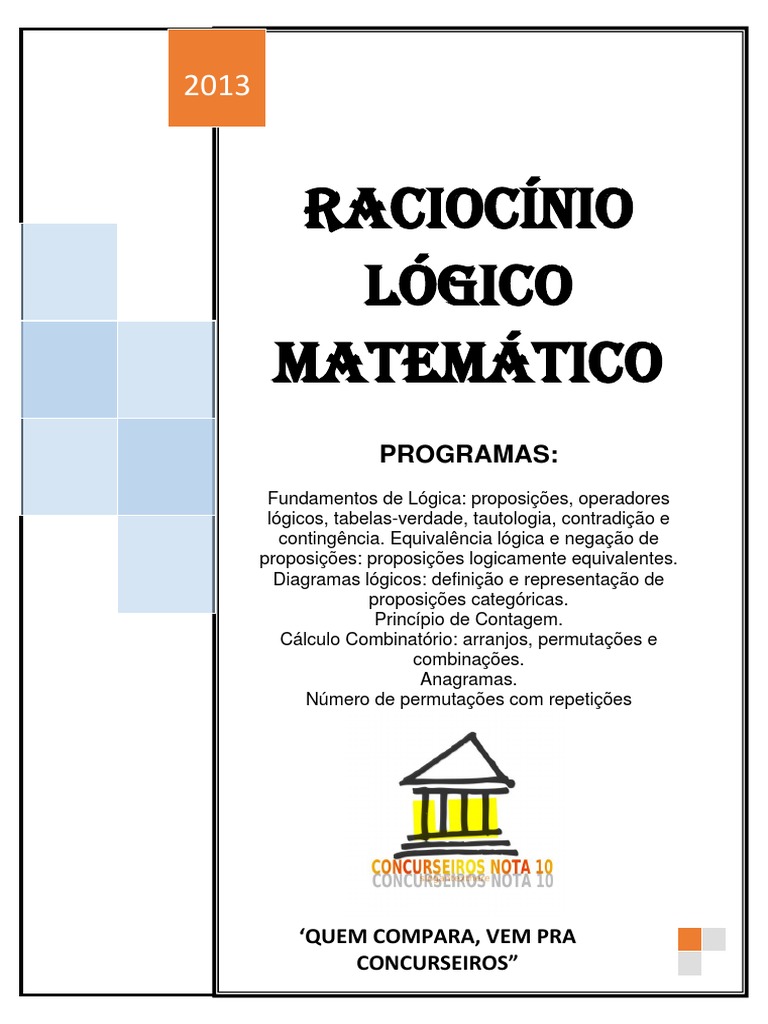 Fundamentos de Lógica Matemática e Cálculo Combinatório | PDF | Lógica ...