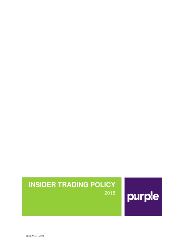 Insider Trading Policy (04.03.2018) | PDF | Insider Trading | Margin ...