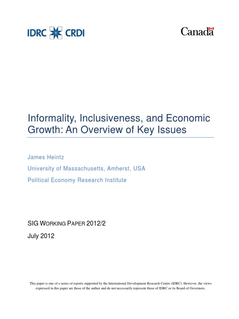 Informality Inclusiveness and Economic G | PDF | Employment | Economics