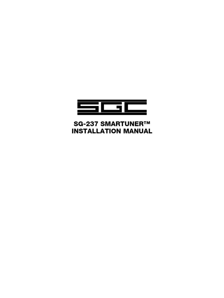 SG-237 SG237 SGC Autotune Smartuner User Manual PDF | PDF | Coaxial ...