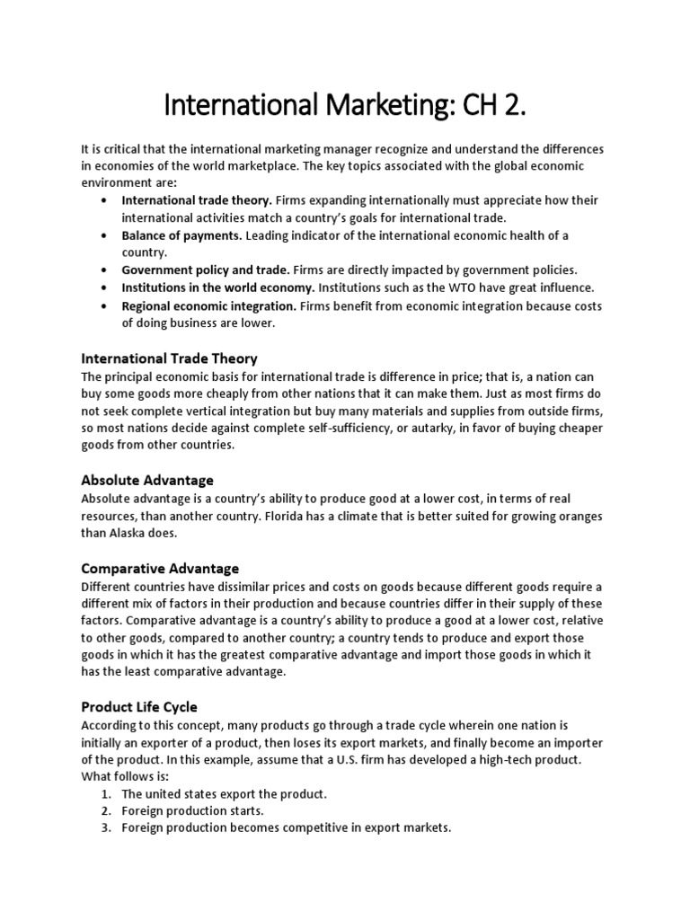 Understanding Global Economic Factors | PDF | Tariff | Comparative ...