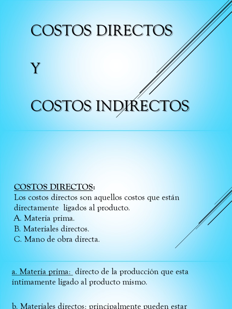 Costos Directos y Indirectos | PDF | Salario | Economias