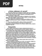 Requisitos para el Carnet del IRTRA | PDF | Finanzas y dinero