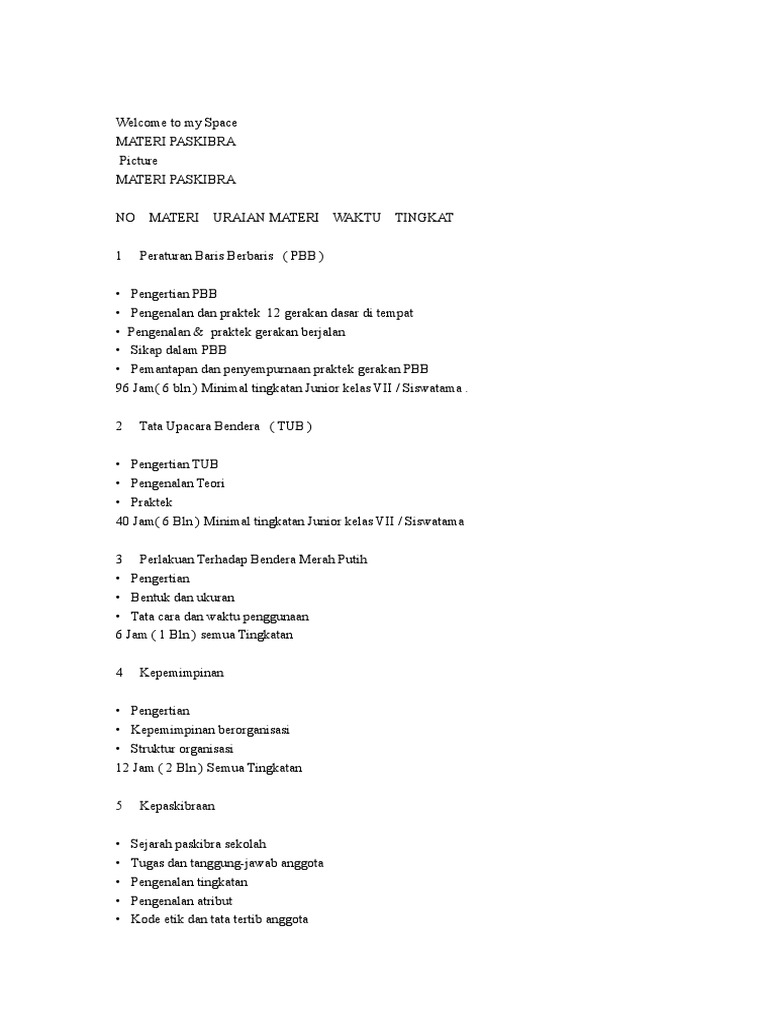 Materi Paskib | PDF | Seni & Disiplin Bahasa