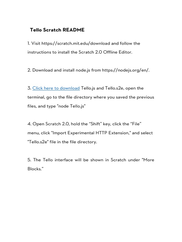 Tello Scratch README 0320 PDF | PDF