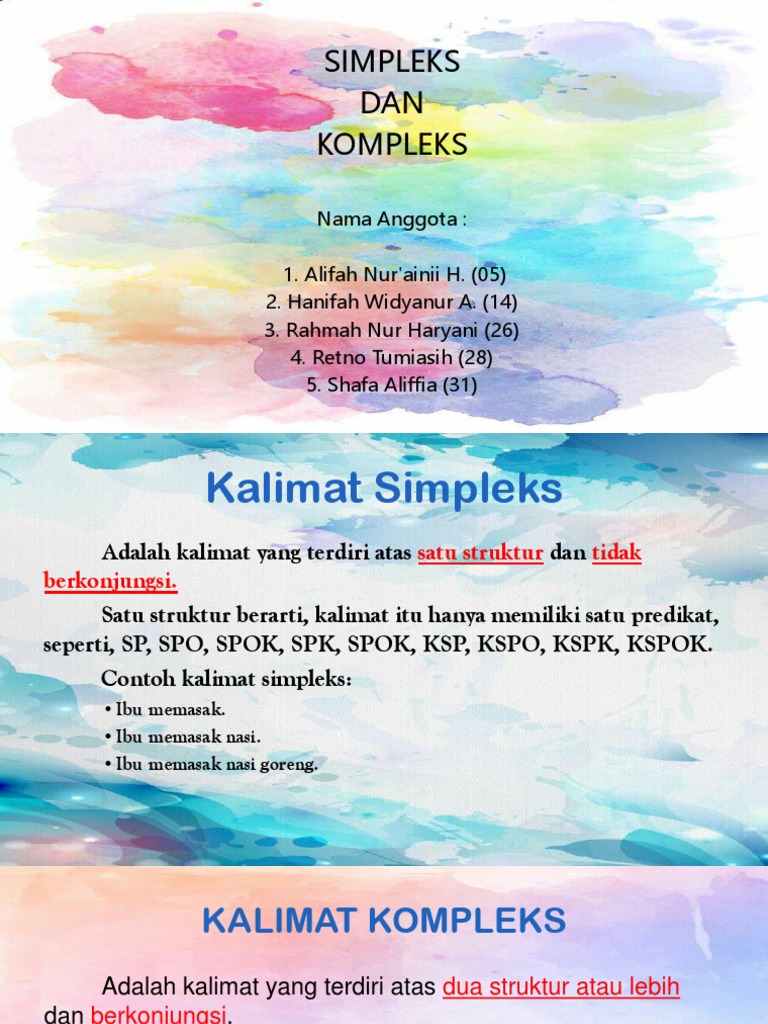 Kalimat Simpleks dan Kompleks | PDF