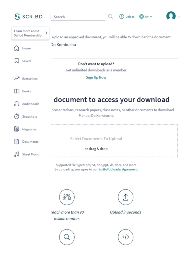 Upload A Document To Access Your Download: Manual Do Kombucha | PDF | Scribd | Software