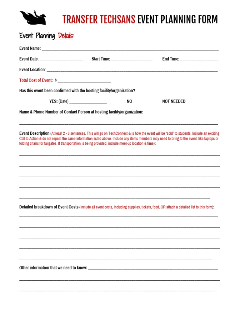 Event Planning Form | PDF | Business