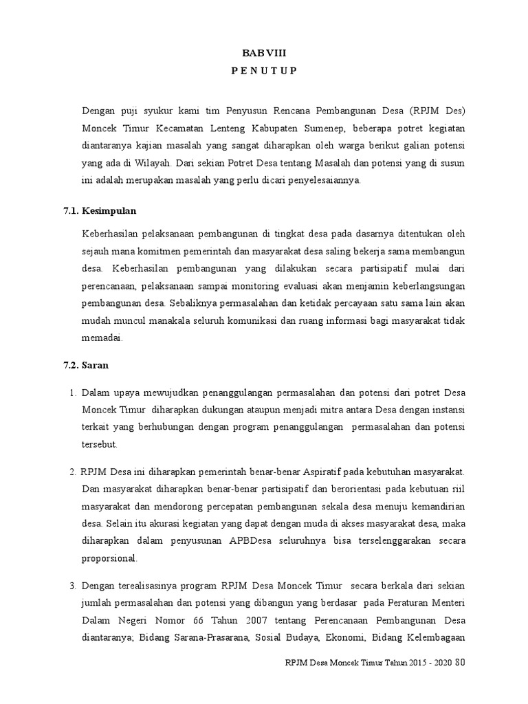 Bab Viii (Penutup) | PDF