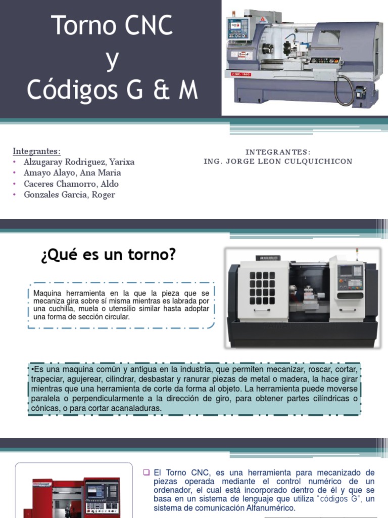 Torno CNC y Códigos G & M | PDF | Control numerico | Herramientas