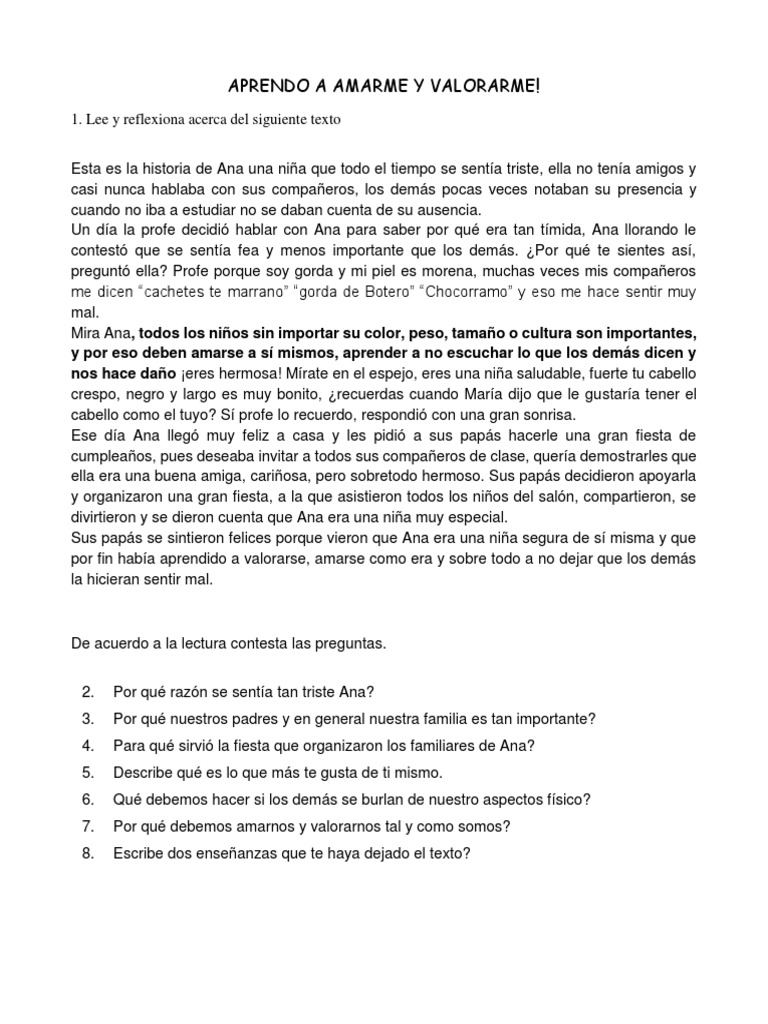 Aprendo A Amarme y Valorarme | PDF