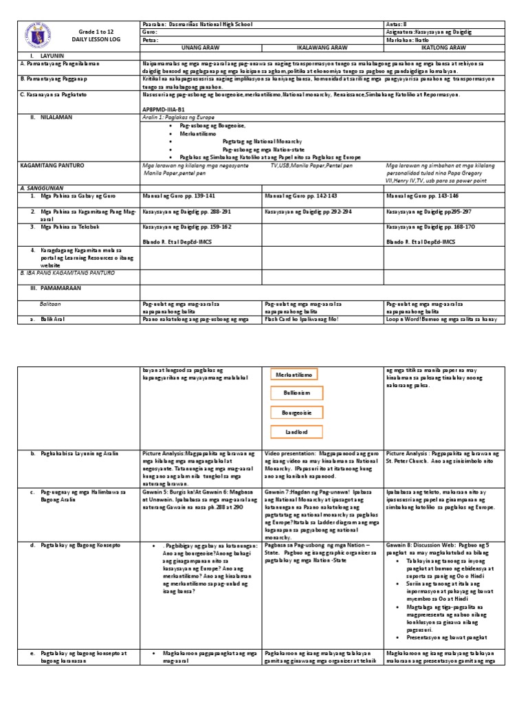 DLL Grade 8 3rd Grading A | PDF