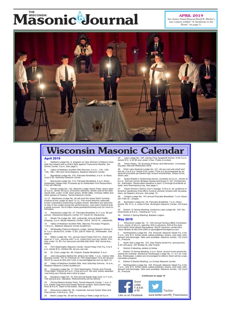 WMJ April 2019 PDF | PDF | Freemasonry | Masonic Lodge