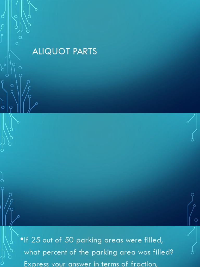 Aliquot Parts | PDF