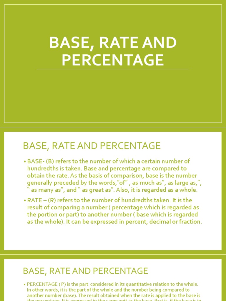 Base Base Rate | PDF | Percentage | Division (Mathematics)