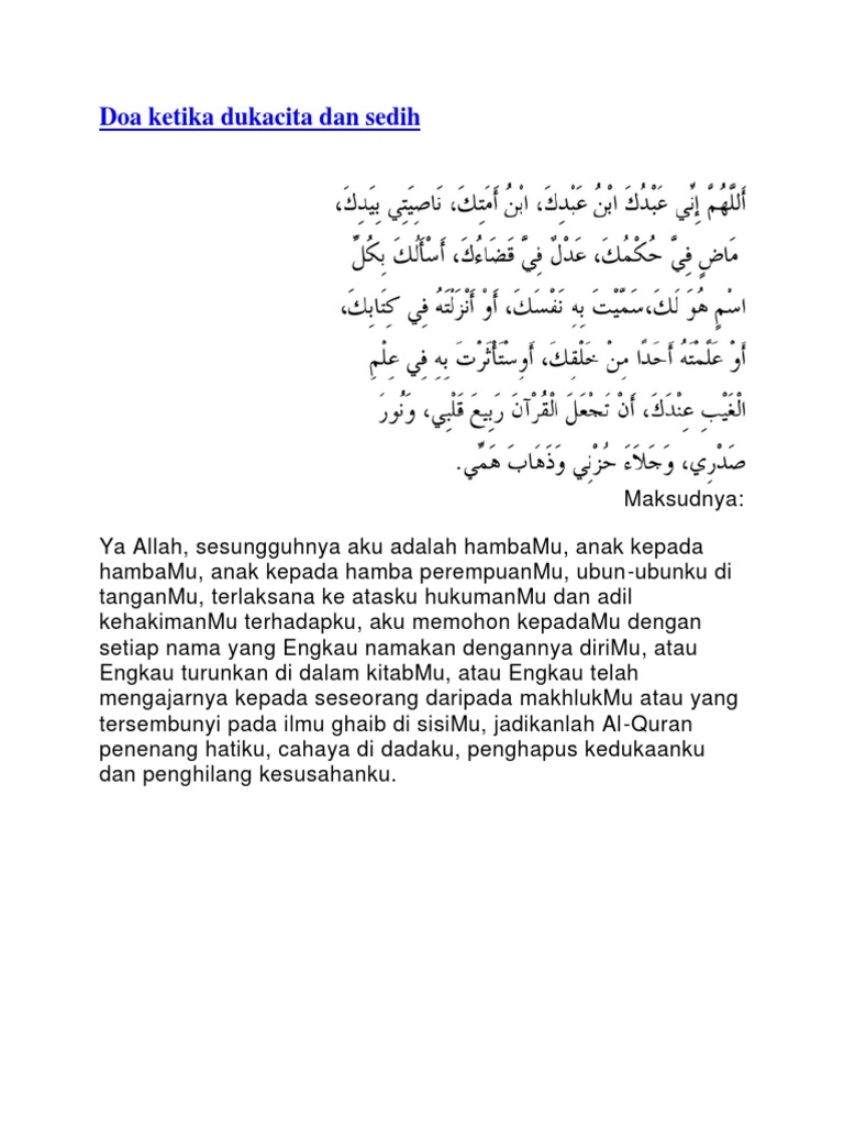 Doa Ketika Dukacita Dan Sedih | PDF