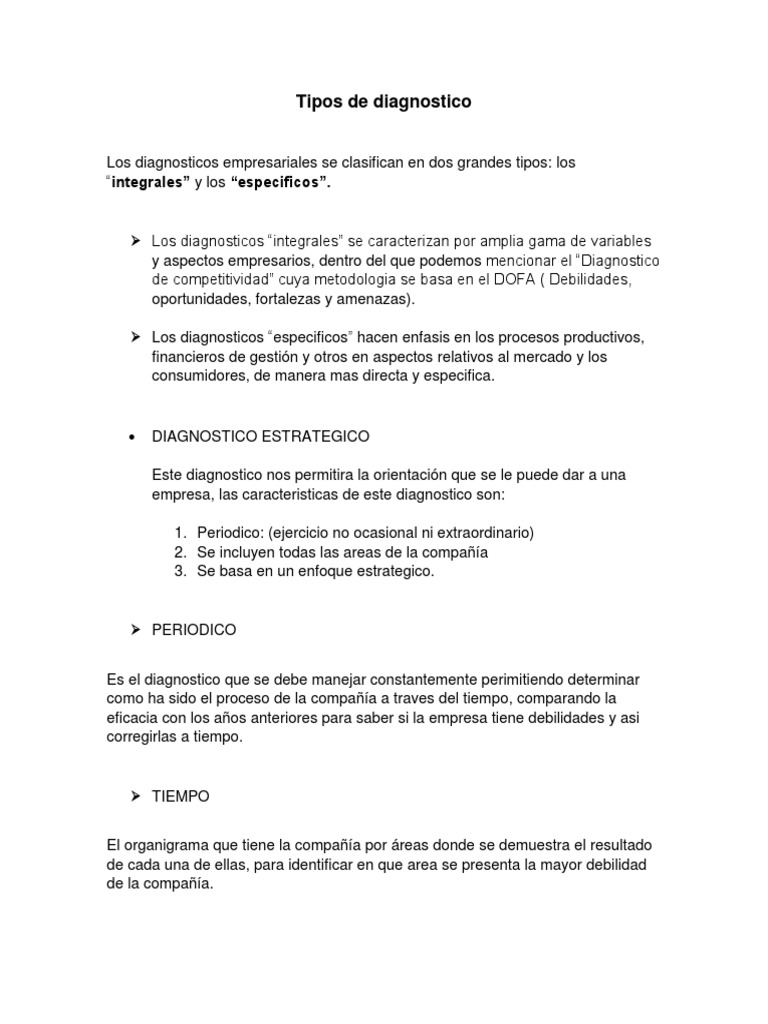 Tipos de Diagnostico | PDF | Comunicación | Evaluación