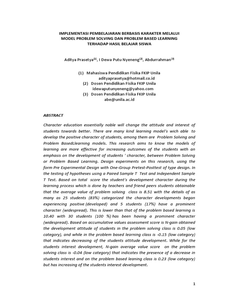 Problem Solving Base | PDF | Experiment | Student's T Test